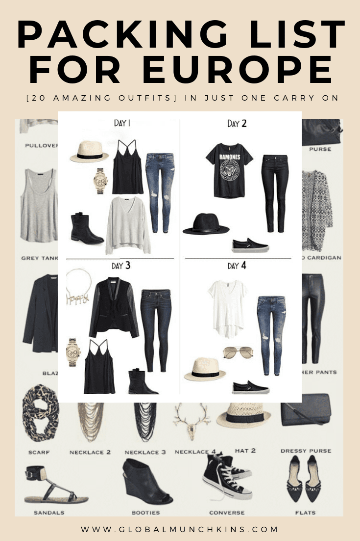 Packing List for Europe - [20 Amazing Outfits] in just one Carry On!