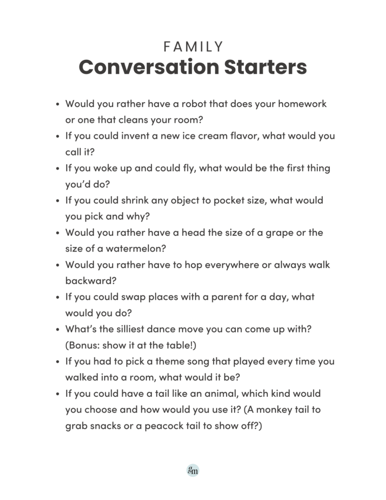 Family Conversation Starters That Will Actually Get Your Kids Talking ...
